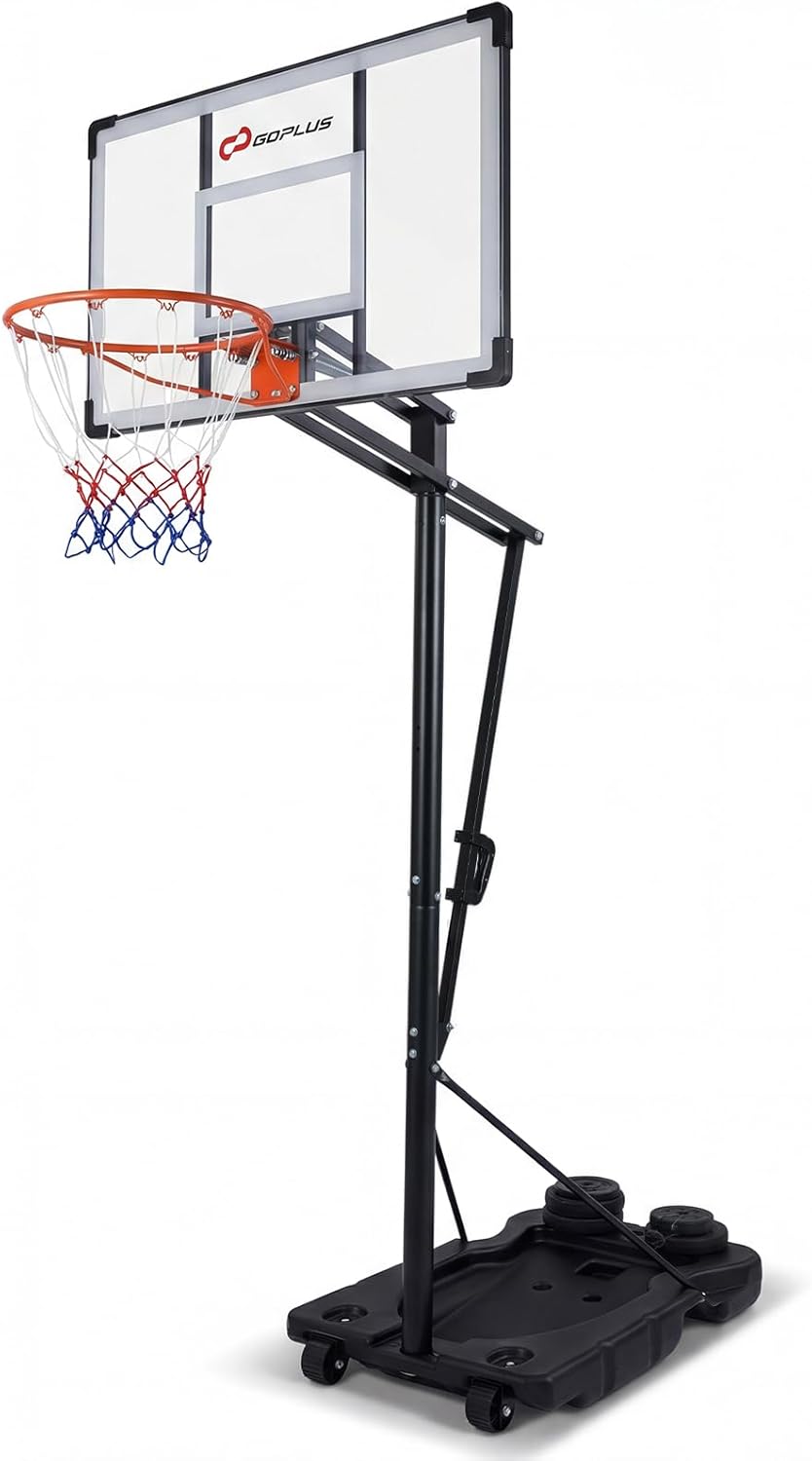 Goplus 5.6-10 FT Adjustable Portable Basketball Hoop Outdoor for Adult ...