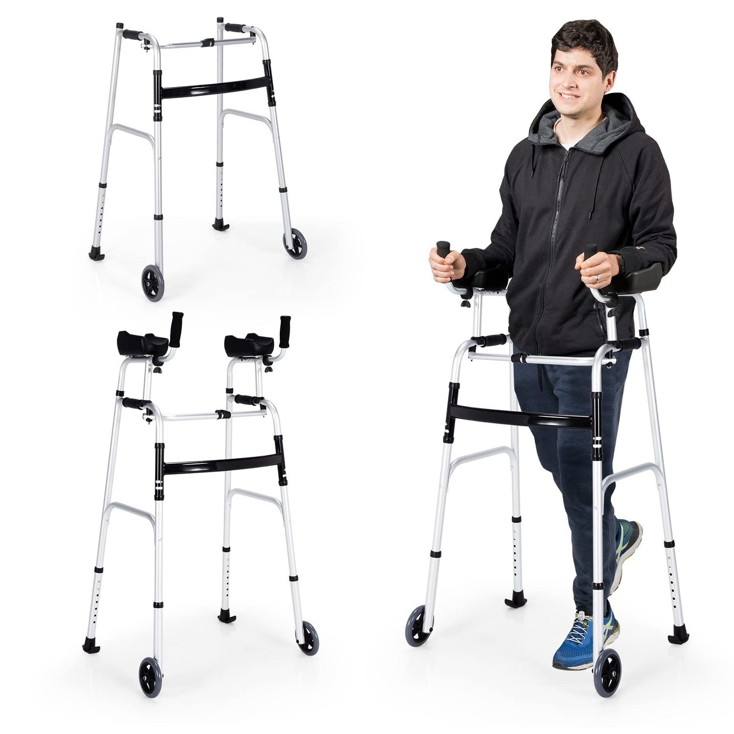 Folding Walker | Heavy Duty Walker | Rollator Walker - Goplus ...