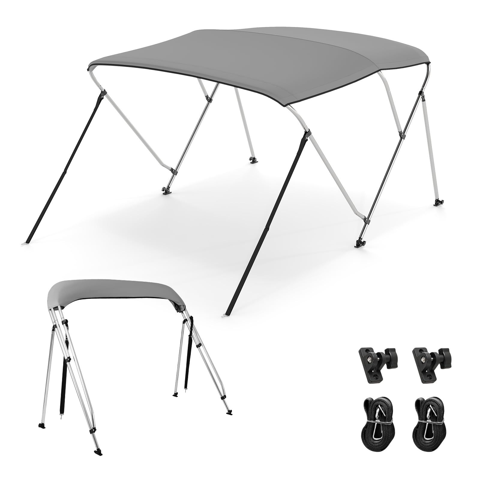 Goplus 3-Bow Bimini Top Pontoon Jon Boat Cover – Goplusus.com