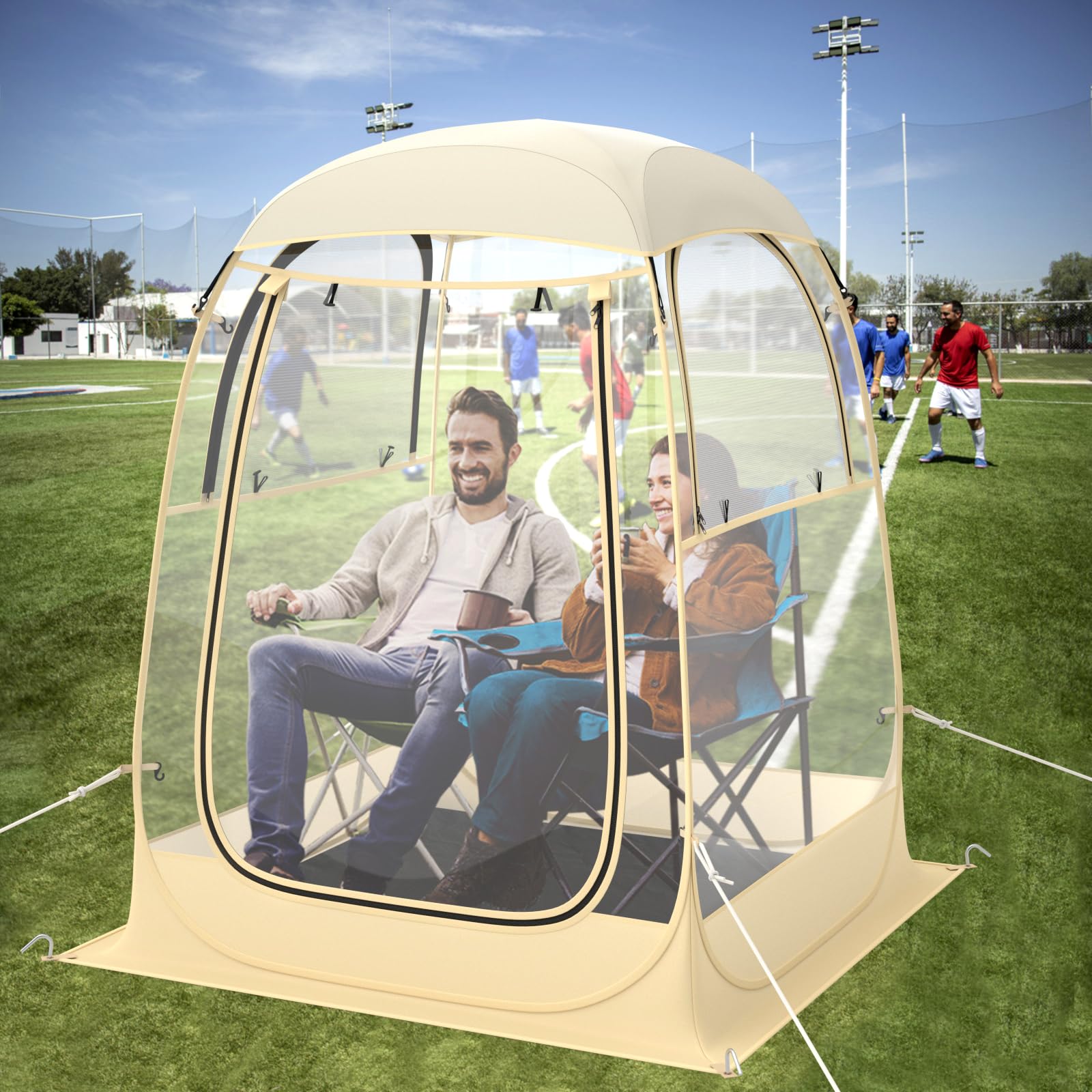 Goplus Sports Tent, Pop Up Weather Tent Pod with Carrying Bag, Floor M ...