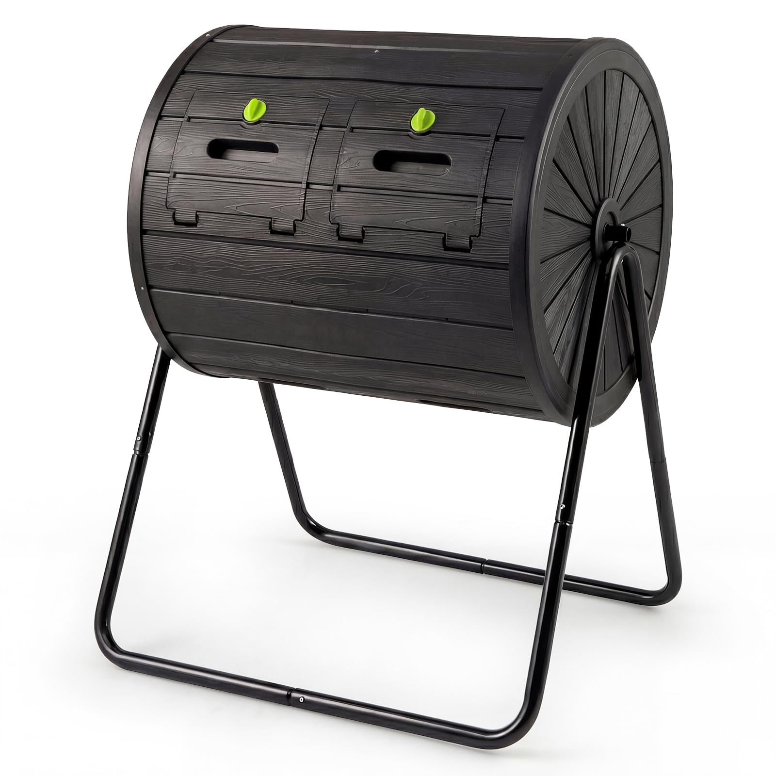 Goplus 37.5 Gallon Large Outdoor Compost Bin w/Dual Chambers & 2 Locka ...
