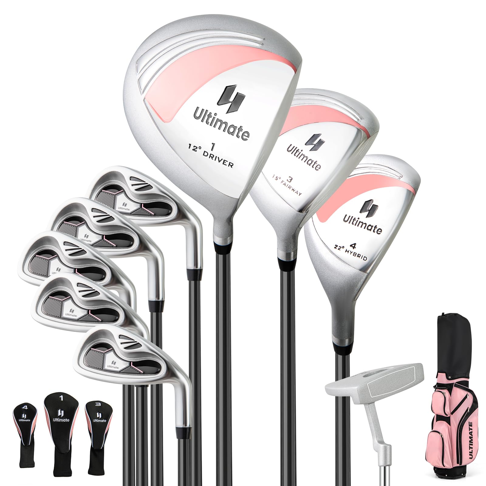 Goplus Complete Golf Club Set for Women, 9 Pieces Golf Clubs with Cart ...
