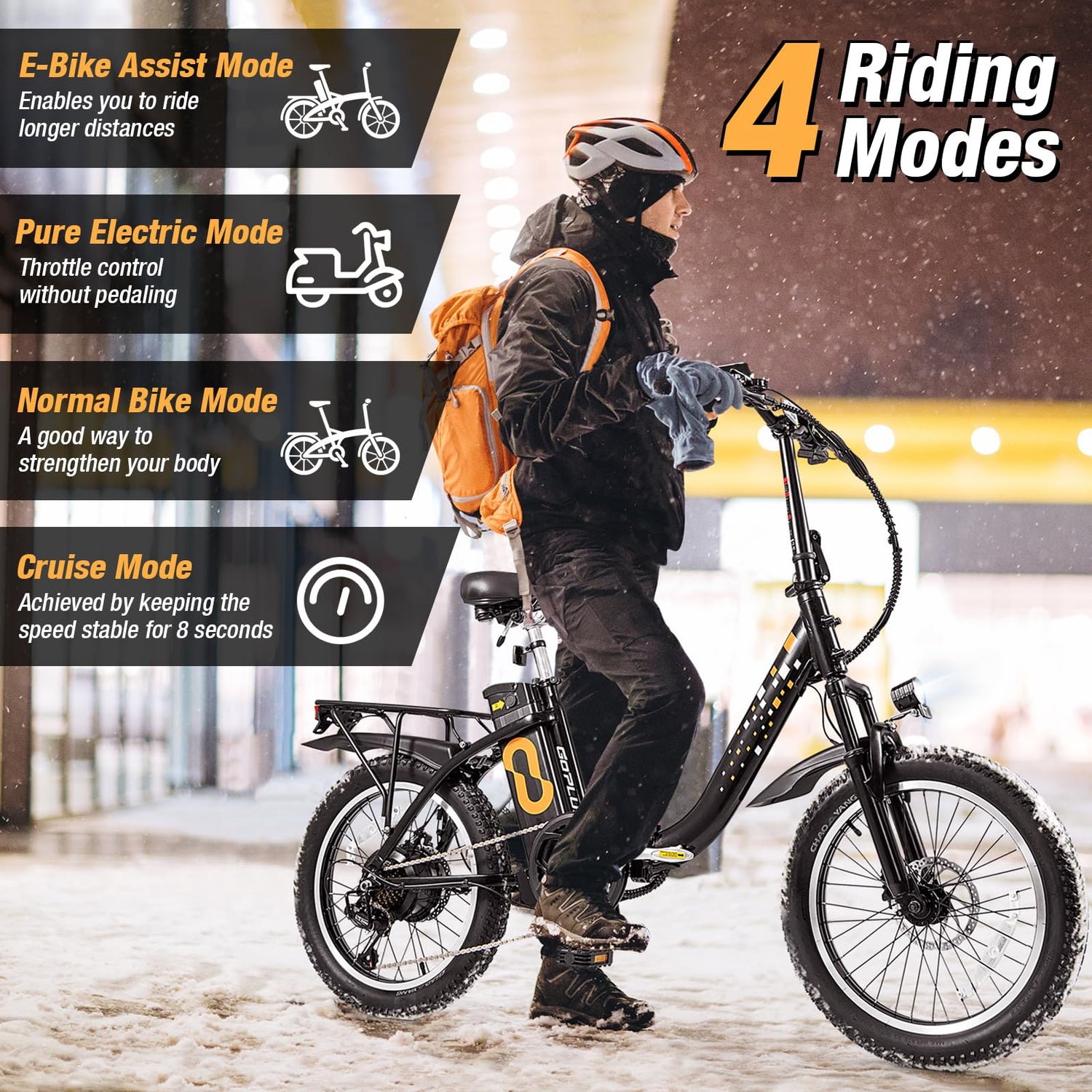 Goplus Electric Bicycle for Adults, Folding Ebike w/20 Fat Tires, 750W ...