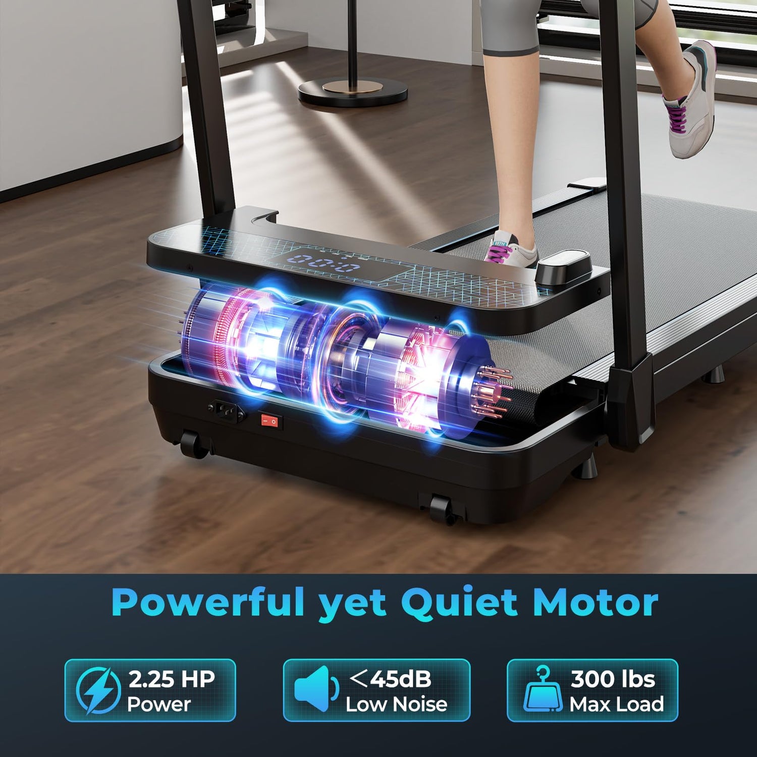 Goplus 2 in 1 Folding Treadmill, 300 LBS Capacity Walking Pad with Han ...
