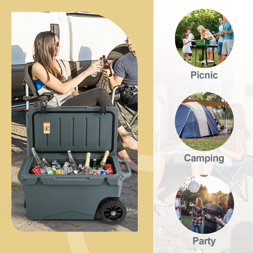 Goplus Cooler, Portable Ice Chest with All-Terrain Wheels – GoplusUS