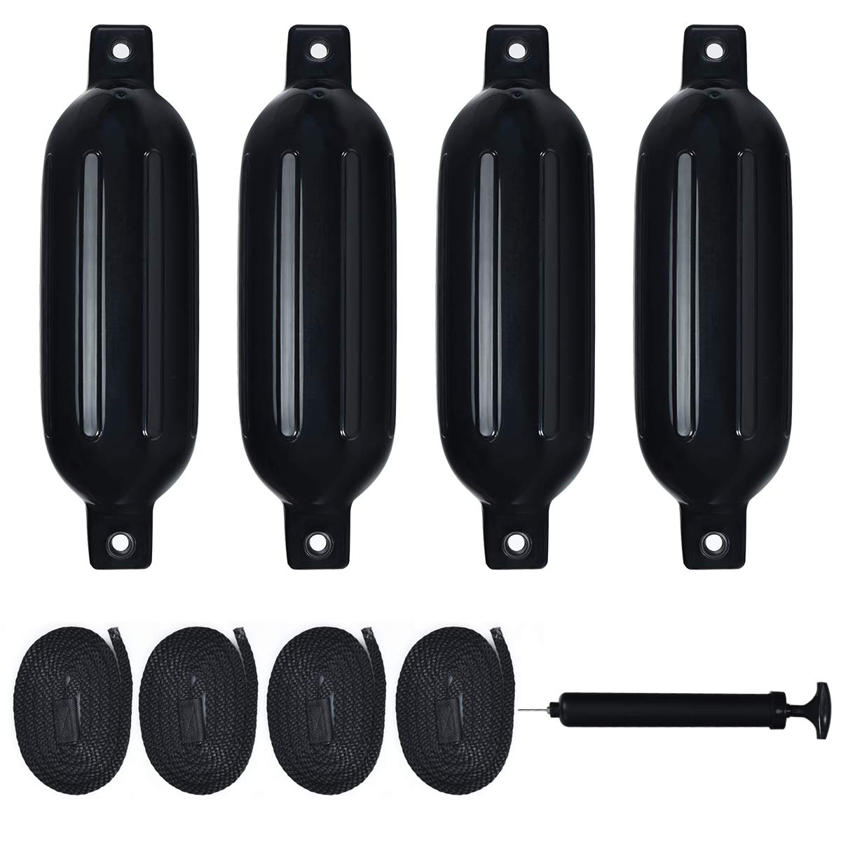 4 Pack Marine Boat Fender, Ribbed Inflatable Marine Bumper – Goplusus.com
