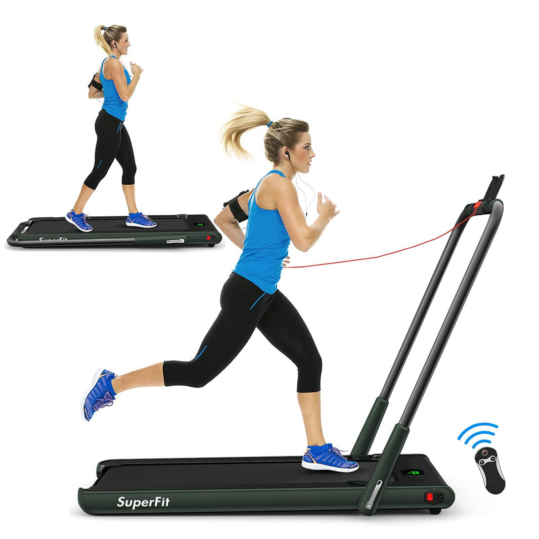 2 in 1 Folding Treadmill, 2.25HP Under Desk Electric Superfit Treadmil ...